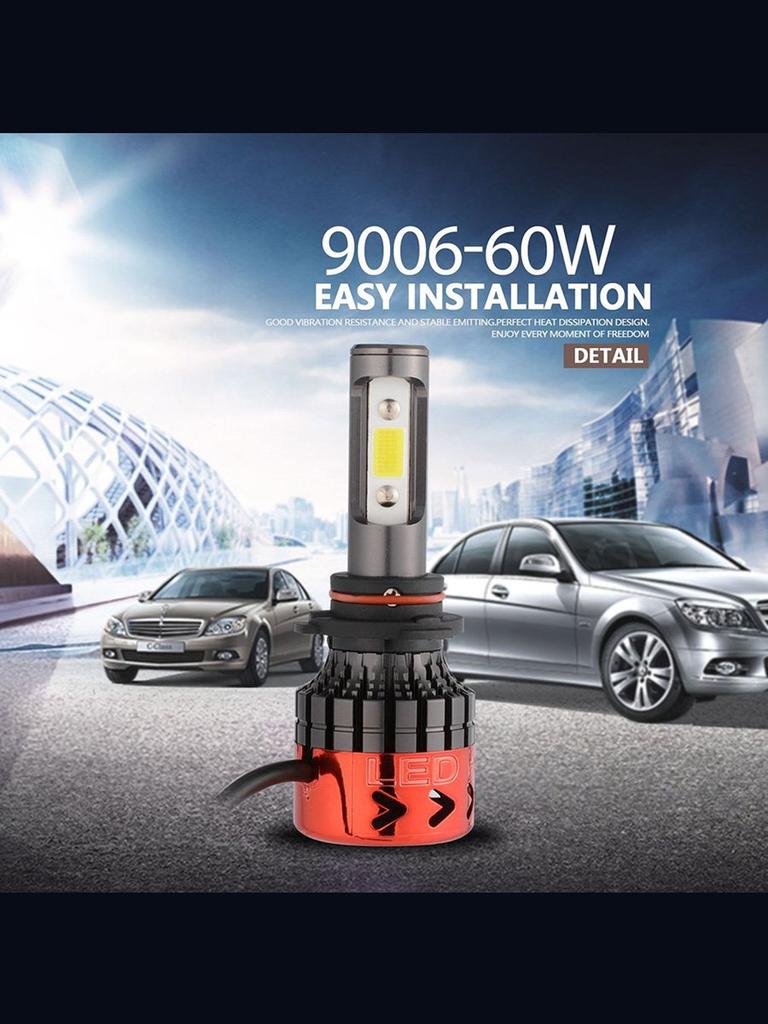 Buy 9006 60W Car LED Headlight 12V 6000K COB Auto Fog Light Car LED ...