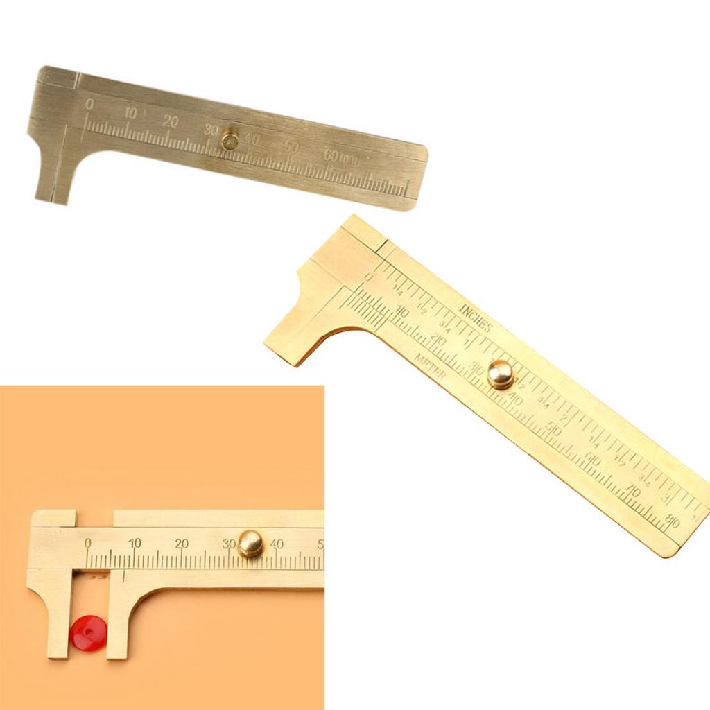 80mm Mini Sliding DIY Vernier Caliper Metal Brass Sliding Gauge Ruler ...