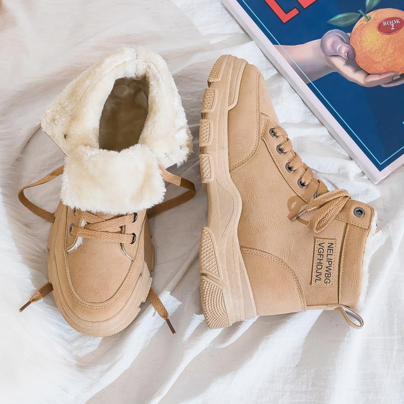 Buy New Winter Plus Velvet Women's Sports Shoes Keep Warm Non-slip Plus ...