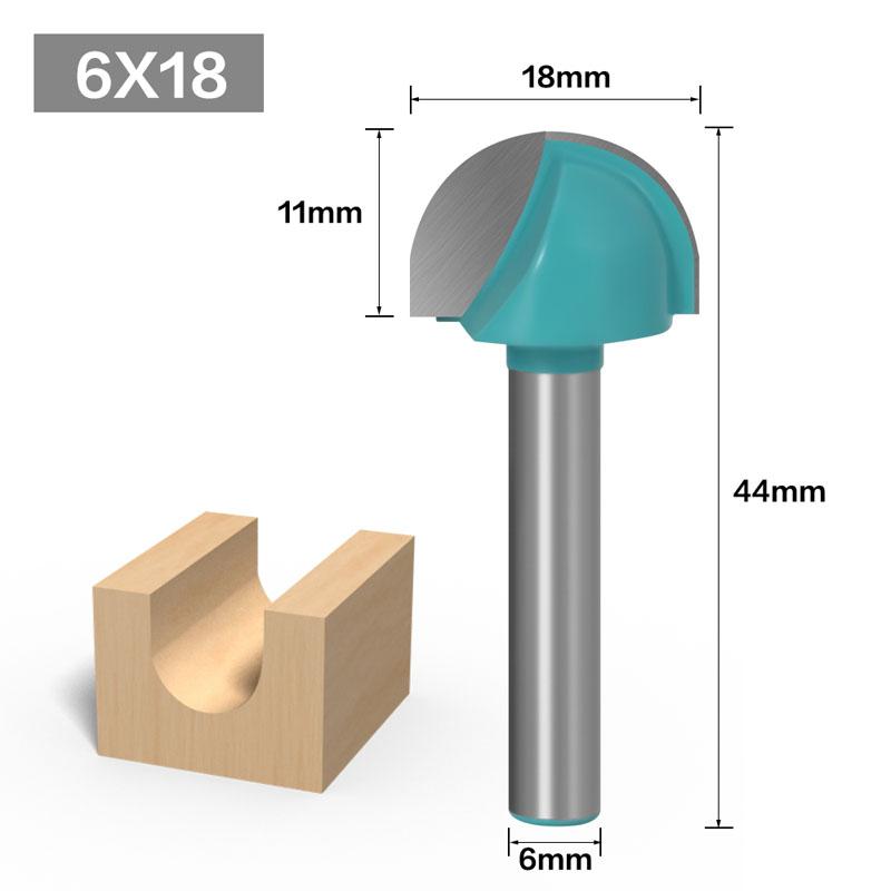 Buy 1pc 6mm Shank CNC Round Nose Cove Core Box Router Bit Shaker Cutter ...