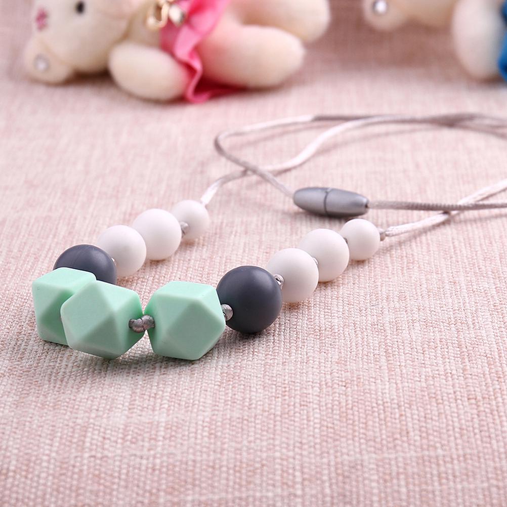 Silicone Teething Necklace Teether Beads for Mom to Wear Baby Chewing ...