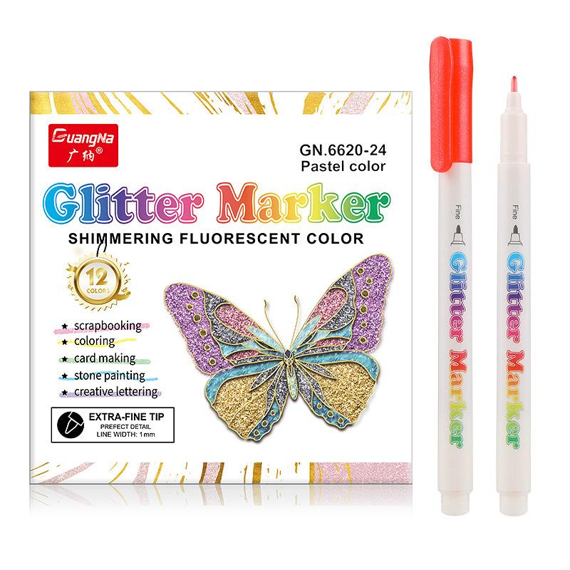 Koupit 12/24Color Glitter Marker Highlighter Fine Head Shiny Hand ...