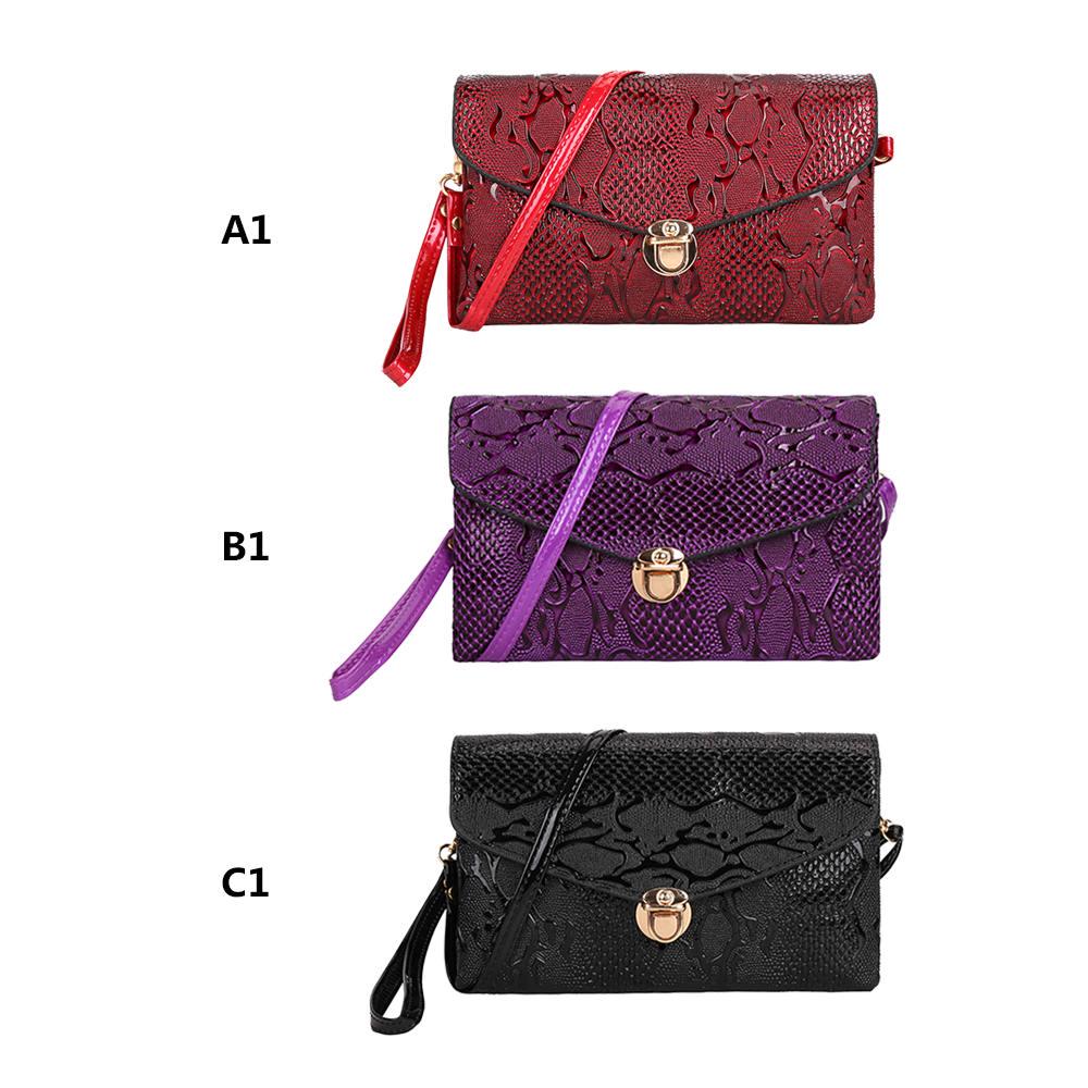 Buy Women Girl Snake Pattern Clutches Long Day Wallet Clutch PU Leather ...
