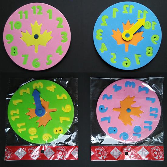 Buy 1PCS Kids DIY Eva Clock Learning Education Toys Fun Jigsaw Puzzle ...