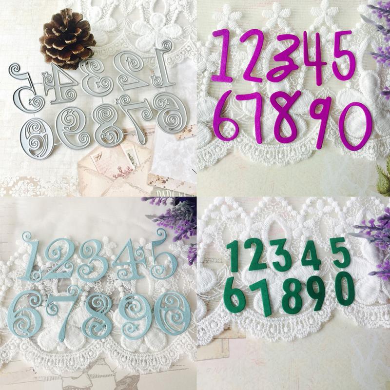 10pcs/set Circle Lace Numbers Metal Dies Scrapbooking Embossing Card ...