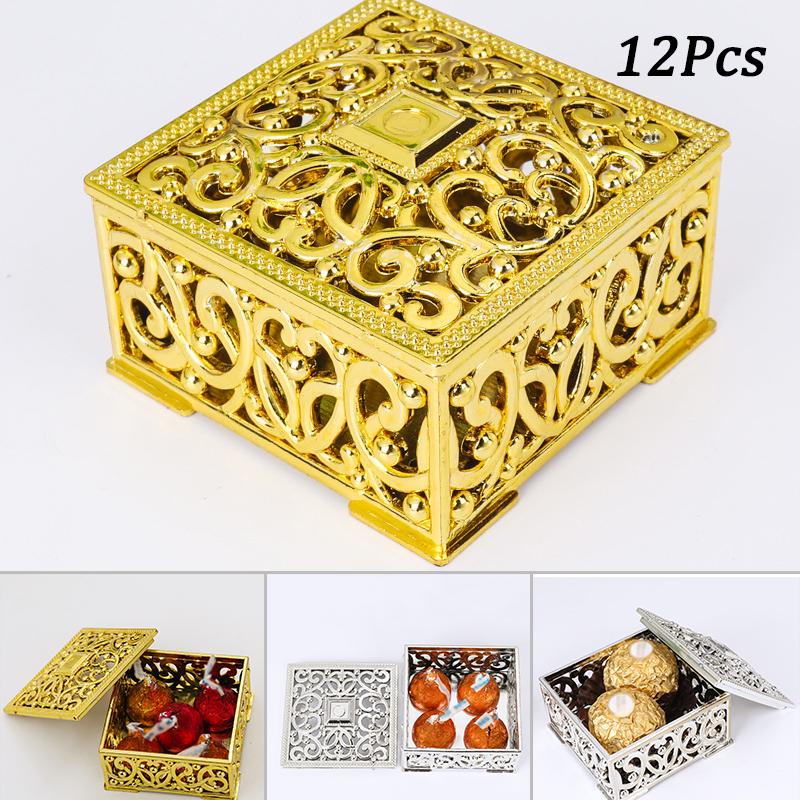 Buy 12pcs Creative Plastic Hollow Square Mini Candy Box for Wedding at ...