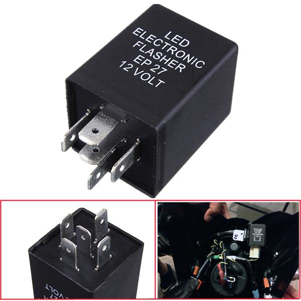 Buy 5 Pin DC 12V LED Flasher EP-27 Relay Flash Load Equalizers for Turn ...