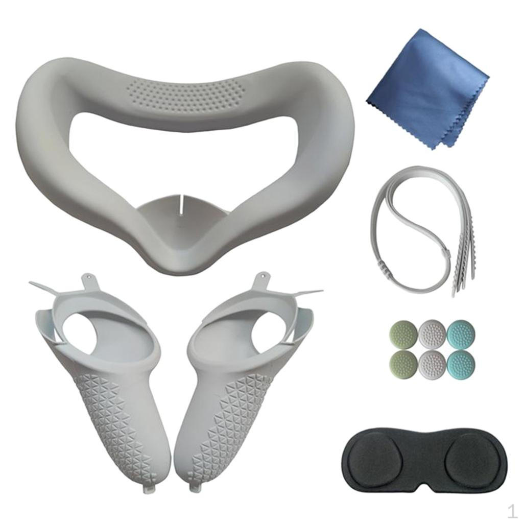 Buy Soft VR Headset Face Pad Cover Set Easy To Apply for Quest 2 White ...