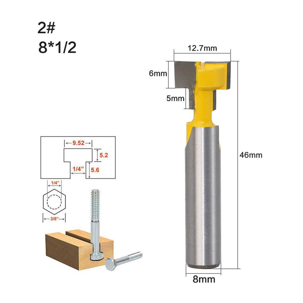 Buy YL-2PCS 8mm Shank T-Slot Router Bits Woodworking Cutter Wood ...