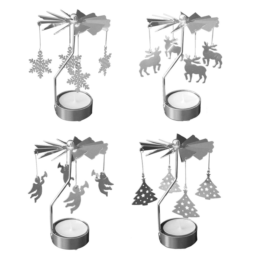 Buy Merry Christmas Xmas Rotating Spinning Carousel Tea Light Candle ...