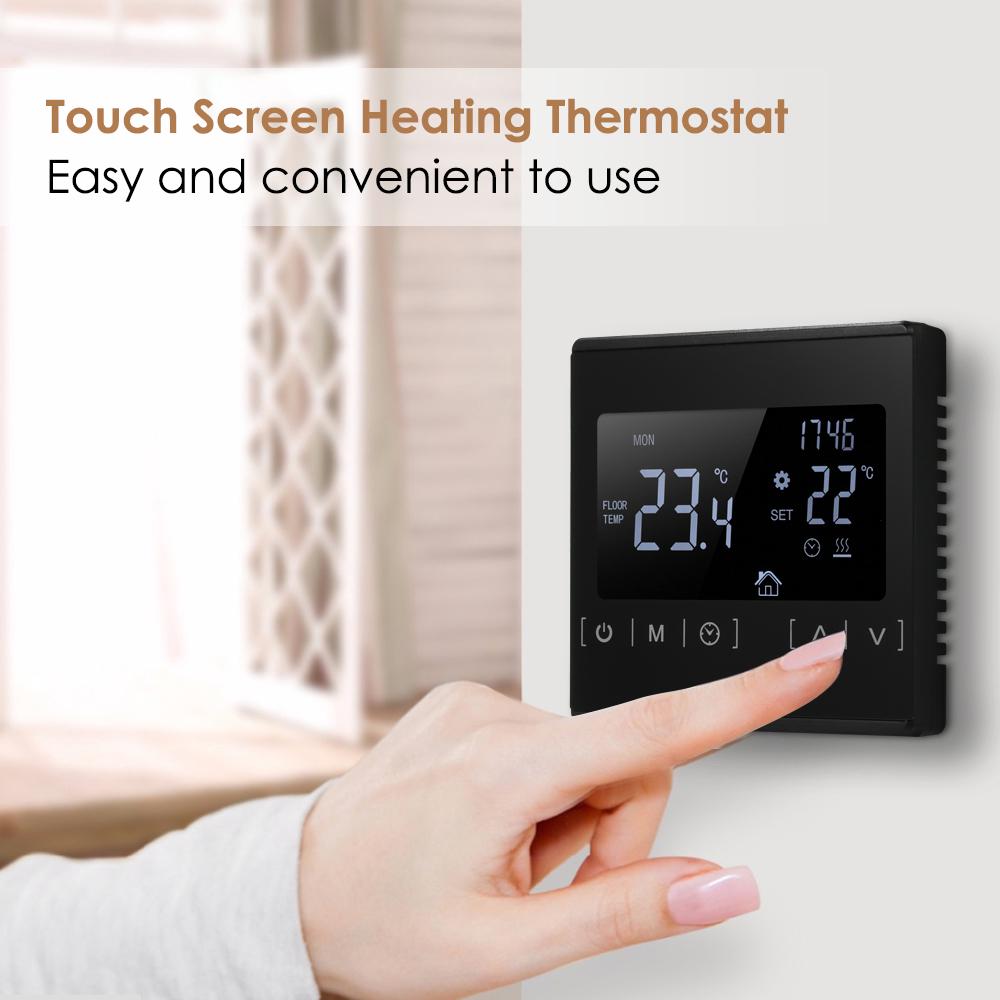 Buy LCD Touch Screen Thermostat Electric Floor Heating System Water ...