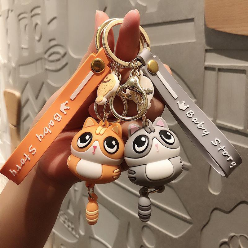 Cumpără Cute Cat Keychain Cartoon Animal Student Couple Schoolbag ...