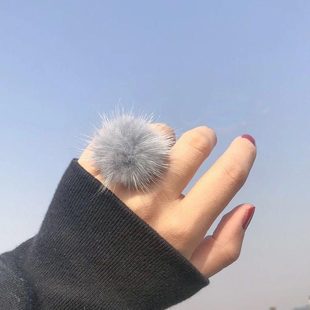 Buy Cute Fluffy Hairball Adjustable Rings Fashion Jewelry Open Rings ...