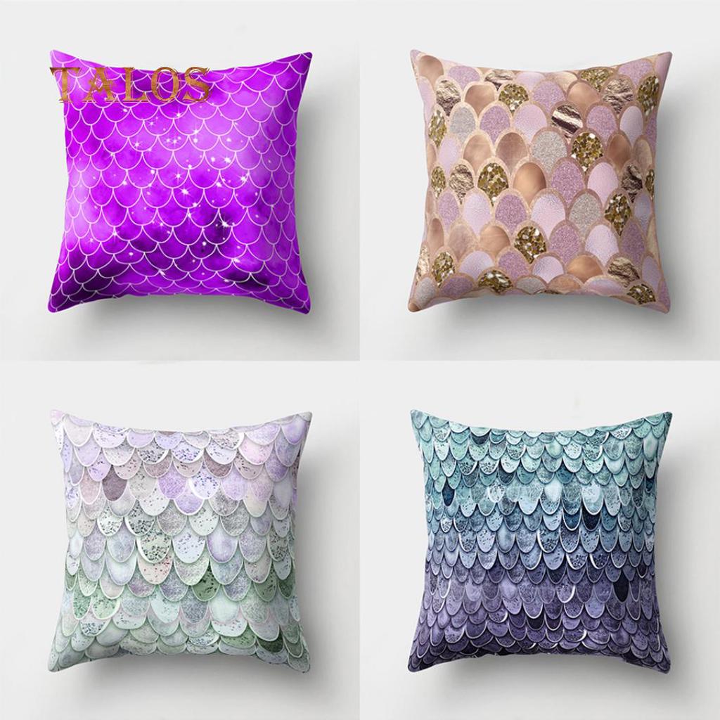 Buy Fashion Shell Fish Scales Throw Pillow Case Home Decor Soft Cushion ...