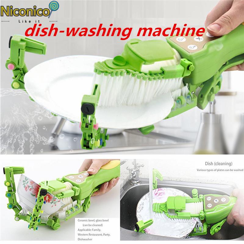 Buy Handheld Automatic Dish Scrubber Brush Antibacterial Kitchen ...