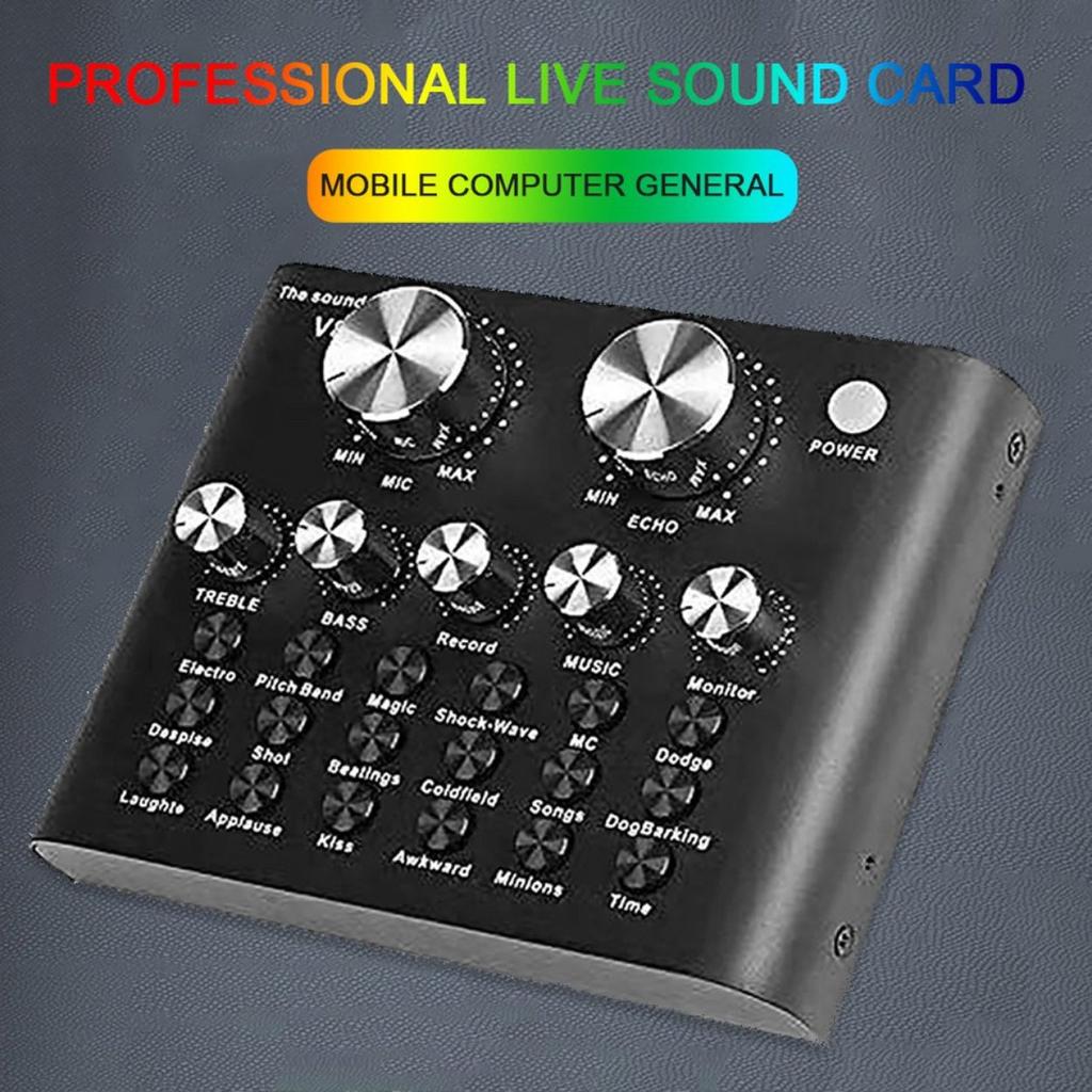 Buy V8 Sound Card Set Live Broadcast Device Sound Card for Mobile Phone ...