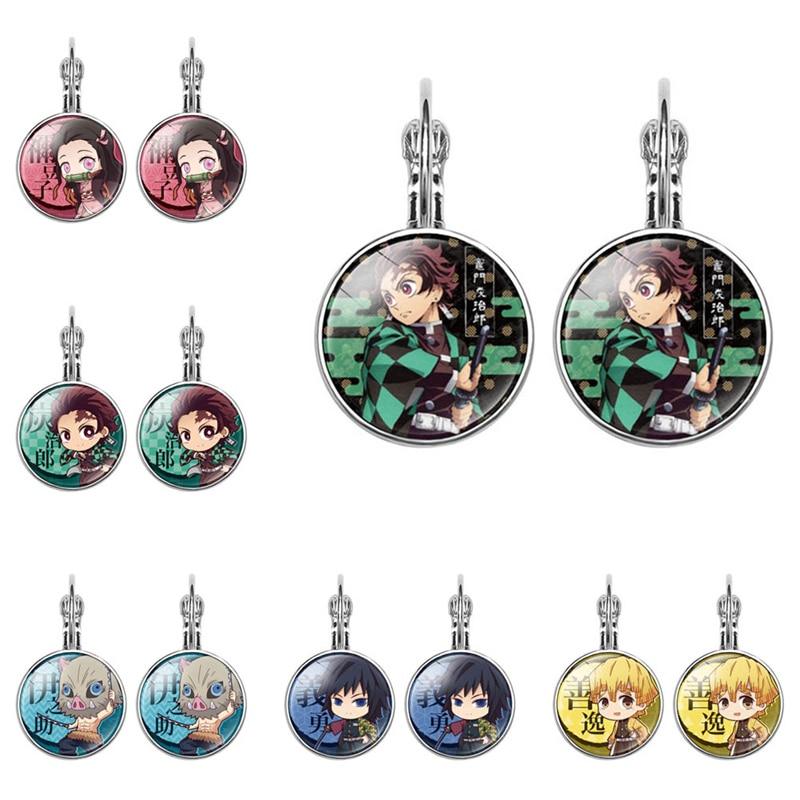 Anime Earrings Demon Slayer Kimetsu No Yaiba Earrings Time Gem Earrings ...
