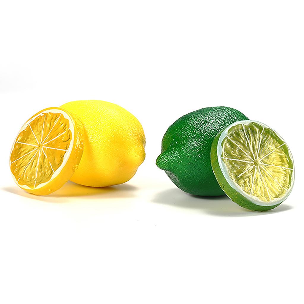 Buy Fake Lemons Limes And Slices Set - Pack Of 36 Decorative Faux ...