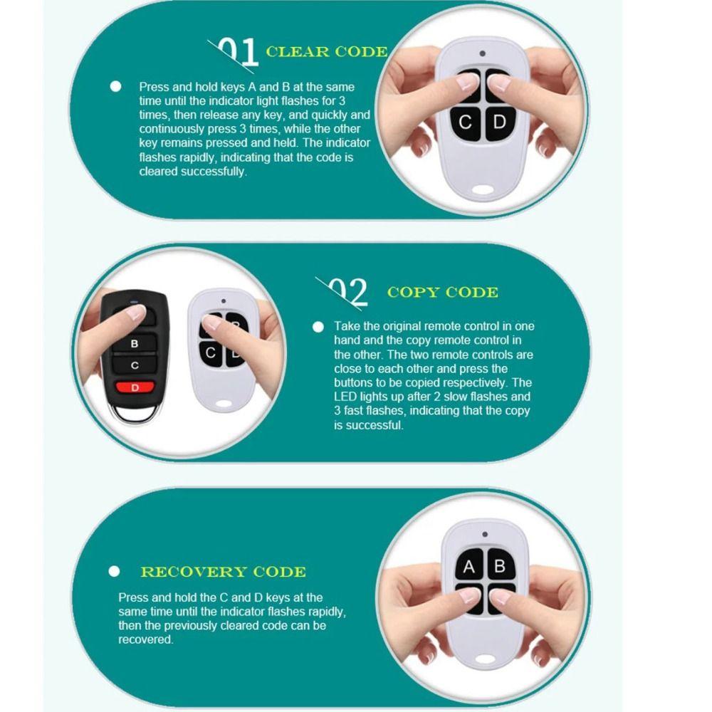 Oval Electric Copy Controller 433MHz Wireless Transmitter Switch 4 Keys ...