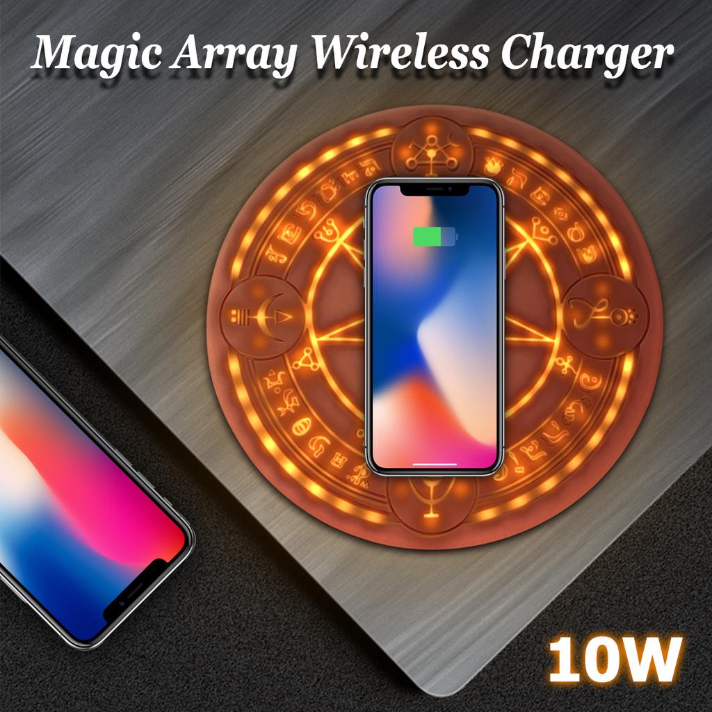 Buy 10W Magic Array Qi Wireless Fast Charger Light Sound for I Phone ...