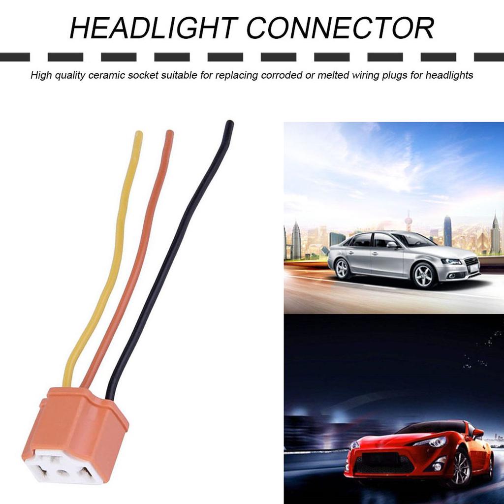 H4 Car Female Ceramic Headlight Extension Connector Plug Light Wire ...