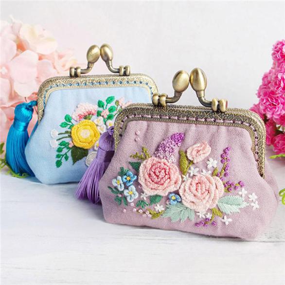 Buy DIY Coin Purse Handmade Material Package Fabric Embroidery Adult ...