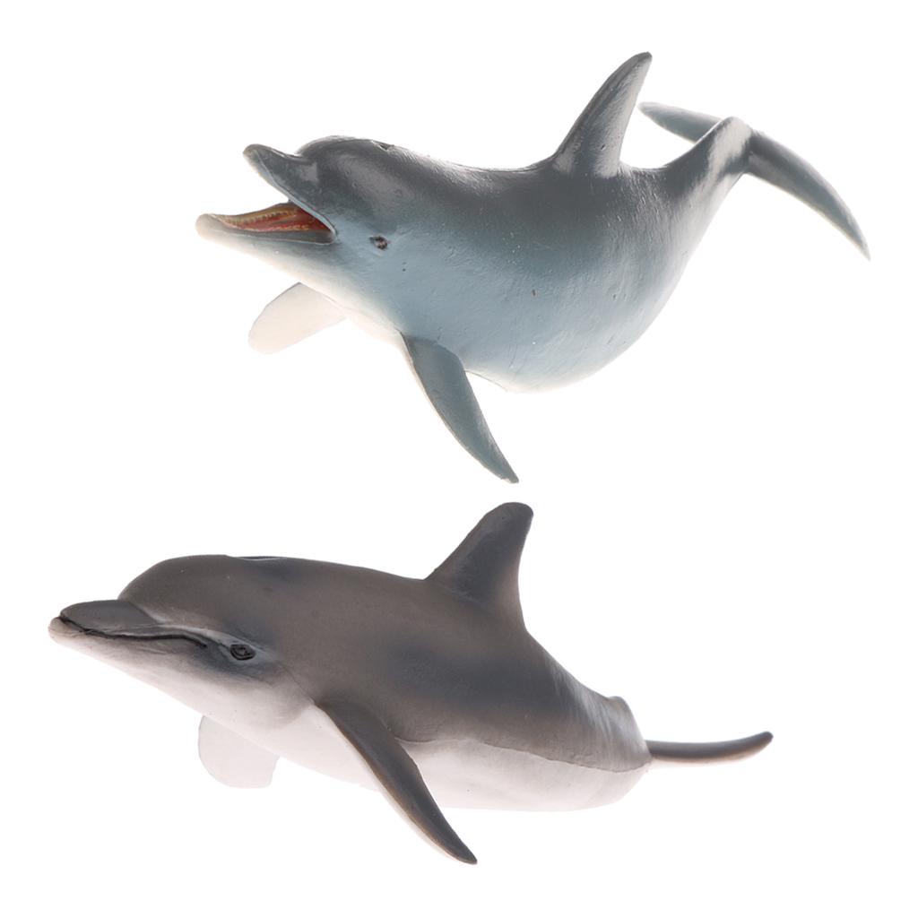 Buy 2 Pieces Realistic Animal Model Figures Dolphin Figurine Kids Toy ...
