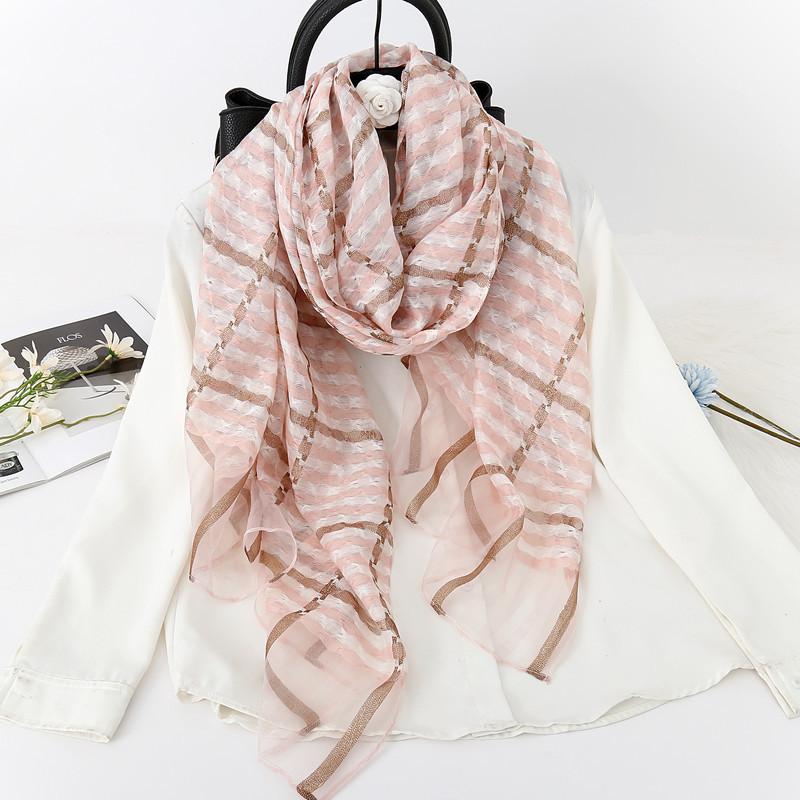 Spring and Autumn Thin Scarf Women's Fashion Striped Comfortable Casual ...