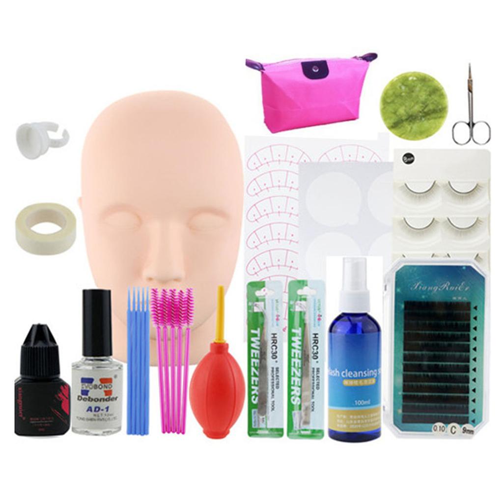 Buy 19PCS False Eyelash Extension Practice Tool Kit Eyelashes Make Up ...