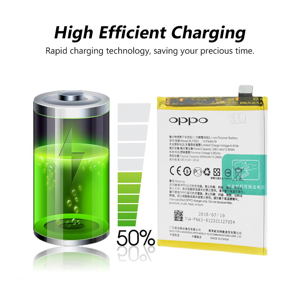 Buy Original BLP663 Battery For OPPO R15 Smart Phone 3.85V 3450mAh High ...
