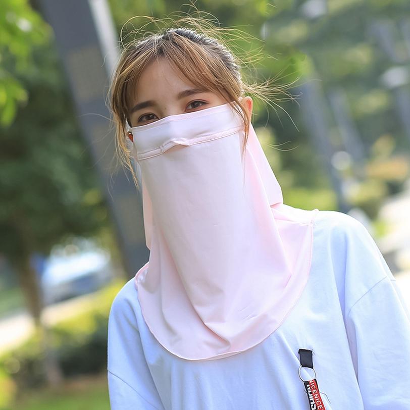 Buy Sun Protection Silk Face Scarf Protective Hiking Face Shield ...