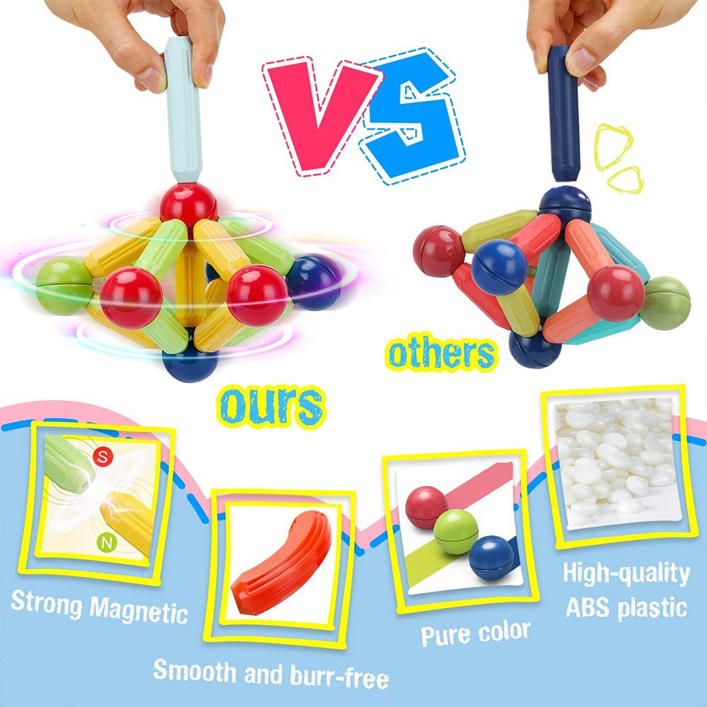 Cheap Magnetic Building Blocks Toy Children Diy Magnet Sticks Balls ...