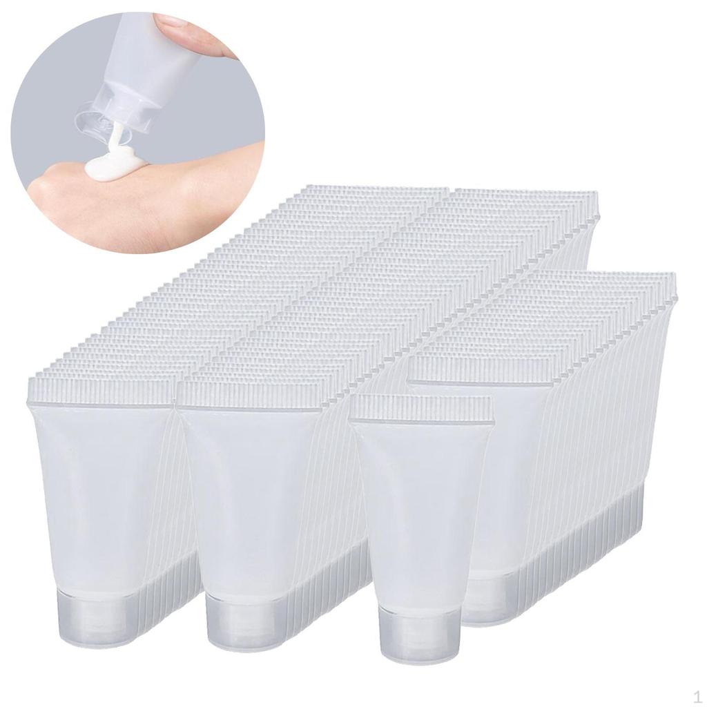 Buy 100Pcs Empty Soft Tubes Bottle 5ml with Caps for Makeup Cream White ...