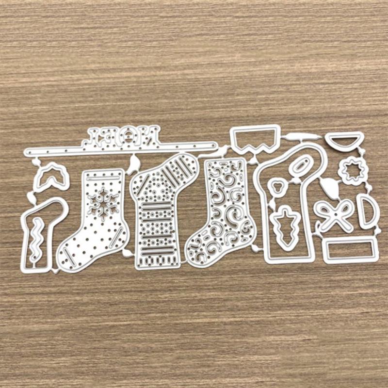 Buy PDTO Christmas Boots Metal Cutting Dies Stencil Scrapbook Paper ...