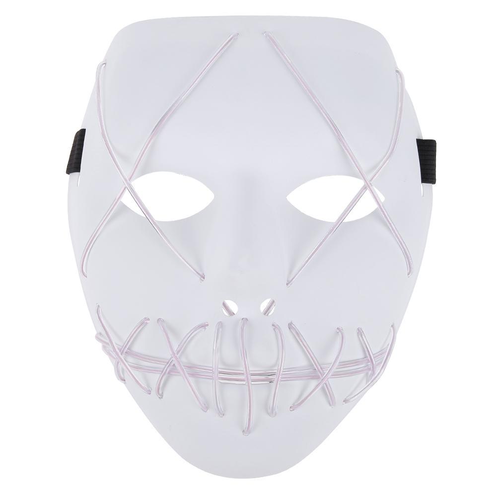 Buy Halloween Mask Slit Mouth LED Light Up Cosplay Funny Glow Masks ...