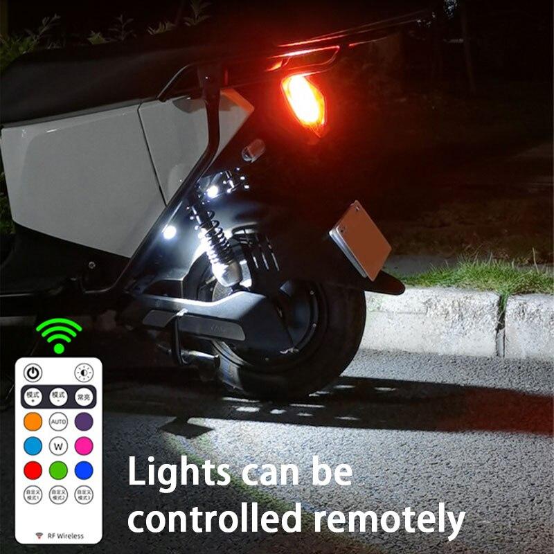 Buy SEAMETAL Motorcycle Strobe Light Led Motorcycle Tail Light 8 Colors ...