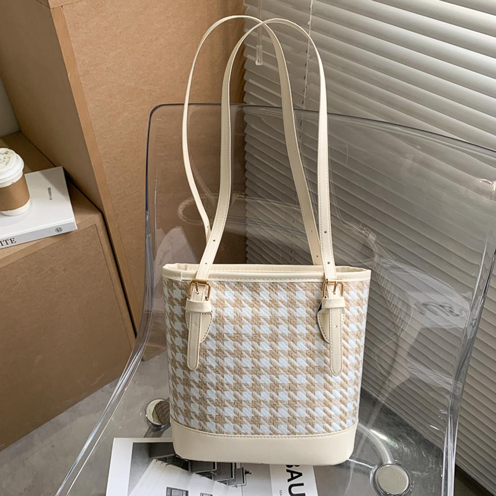 Cheap Retro Plaid Handbag Women PU Bucket Totes Casual Shoulder Bags ...
