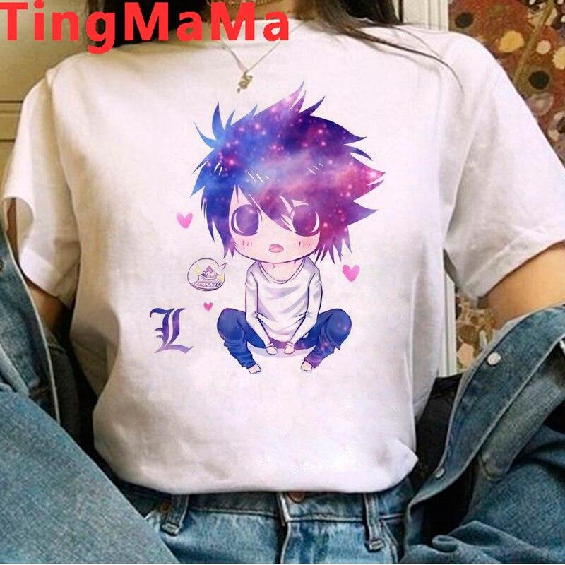 Buy Death Note Light Yagami T Shirt Kawaii Summer Tops 90s Manga ...