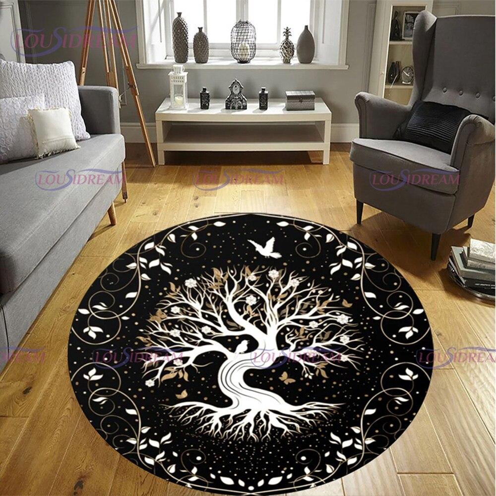 Buy World Tree Area Round Rug Mystic Tree of Life Round Bedside Carpet ...