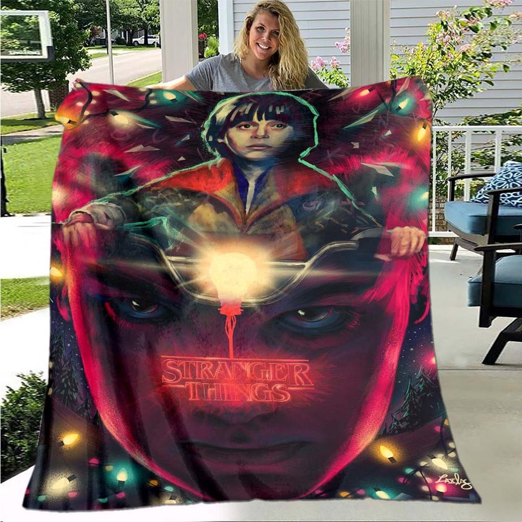 Buy Stranger Things Movie 3D Printed Art Fleece Blanket for Beds Hiking ...