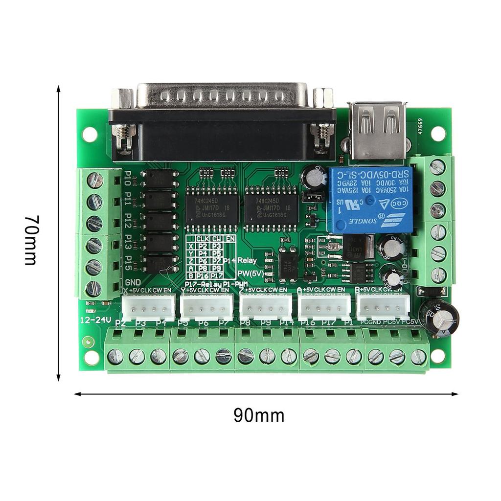 Ss Cnc 5 Axis Interface Breakout Board For Stepper Motor Driver Cnc Mill Mach3 Uygun Fiyatlı