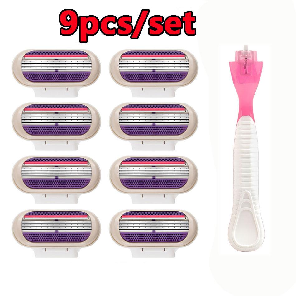 Buy 2/5/9Pcs/Set Safety Women Female 3-Blades Shaving Blades Care Body ...