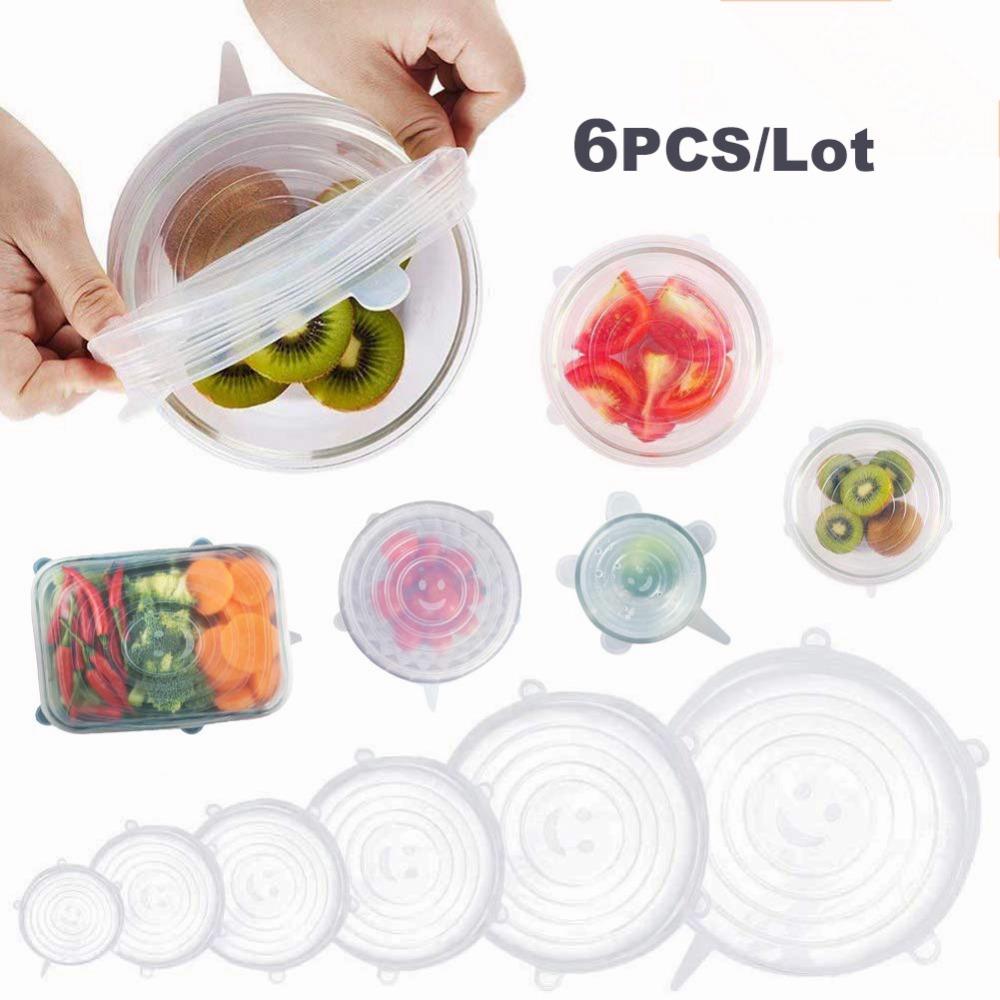 Buy Universal Silicone Food Cover Wrap Bowl Pot Stretch Lids Covers ...