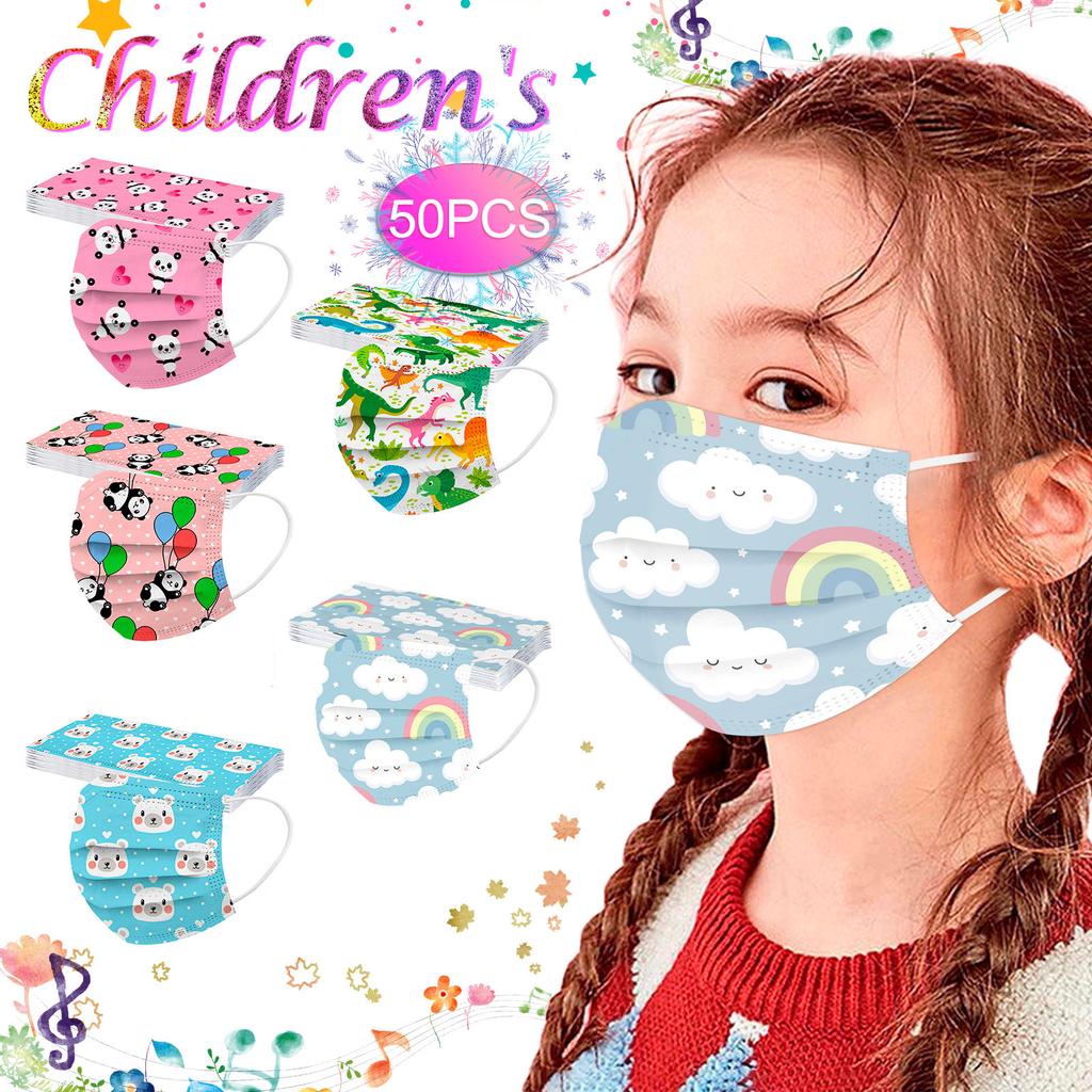 Buy Children Printed Protective Disposable Mask 5 Mixed And Matched ...
