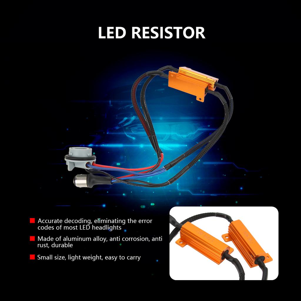 Buy 2Pcs LED Resistor 50W 12V Double Resistance Accurate Decoding Low ...