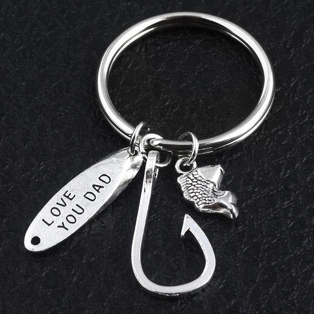 Buy Hook Father's Fish Chain LOVE YOU DAD Dad Gift Key Keyring Keychain ...