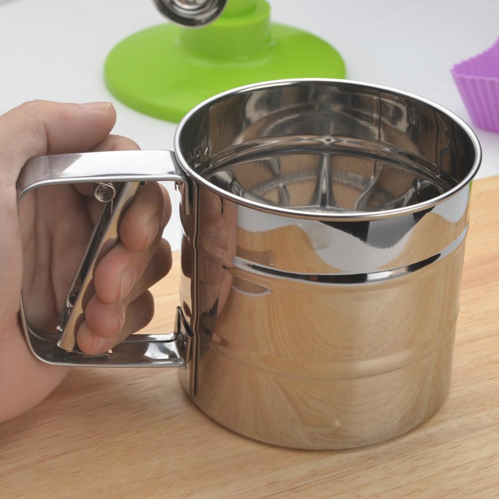 Buy 1pc Handheld Flour Shaker Stainless Steel Mesh Sieve Cup Durable ...