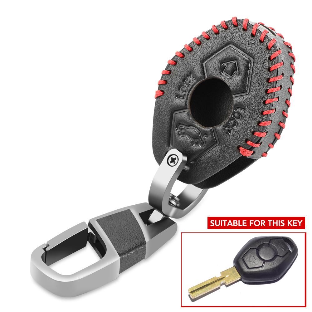 Buy Genuine Leather Car Key Keychain Fob Cover For BMW X3 X5 Z3 Z4 3 5 ...