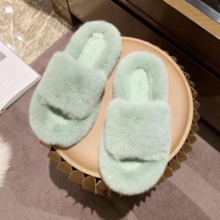 Buy Straight Hair Slippers For Women To Wear Out In Autumn And Winter ...