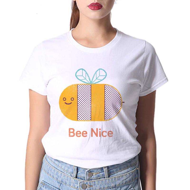 Buy Women Tshirt Summer Cotton Short Sleeve Tee Shirt Printed Tops Bee ...